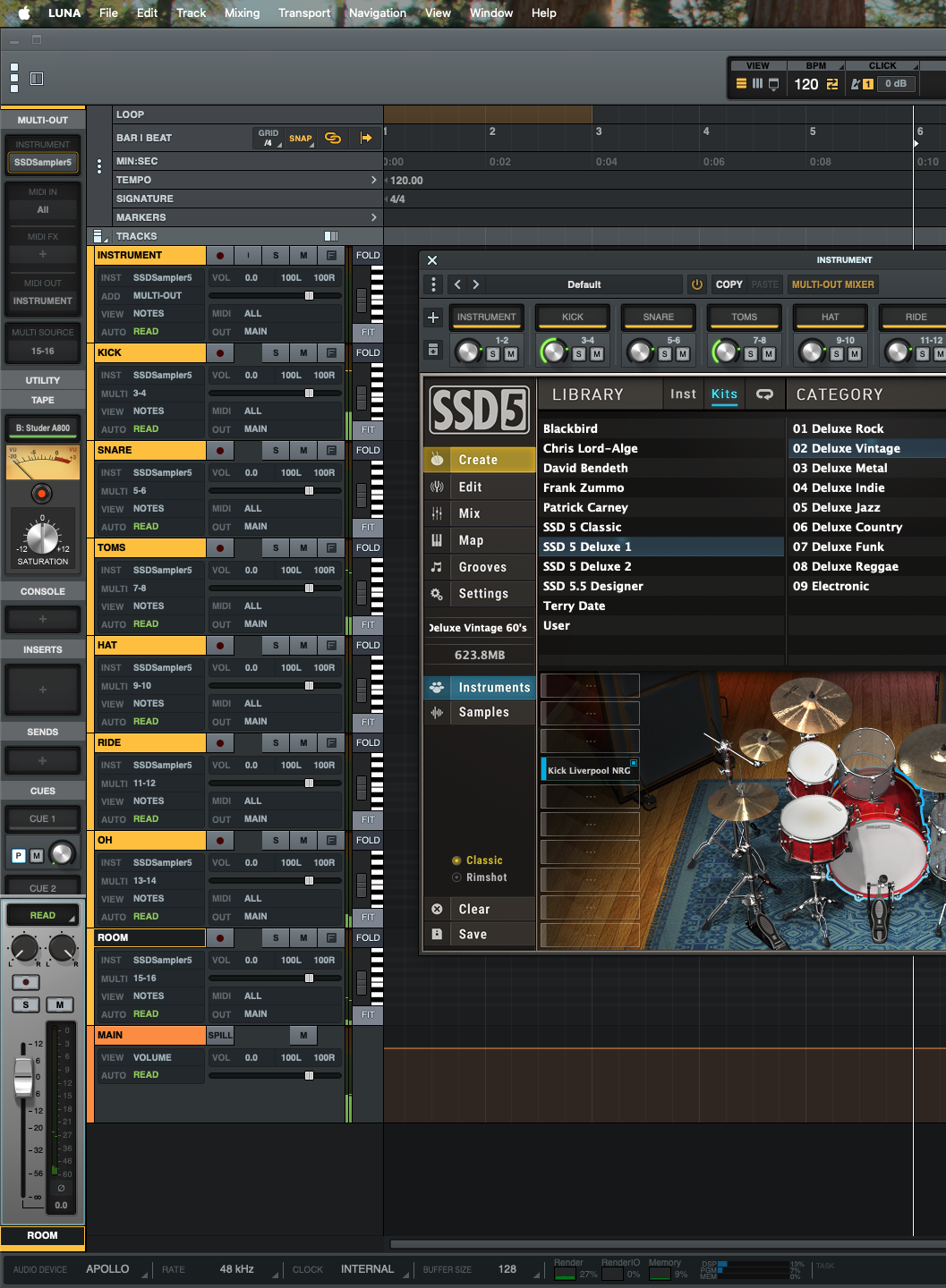 Multi-Output in Luna with SSD5.5 – Steven Slate Drums